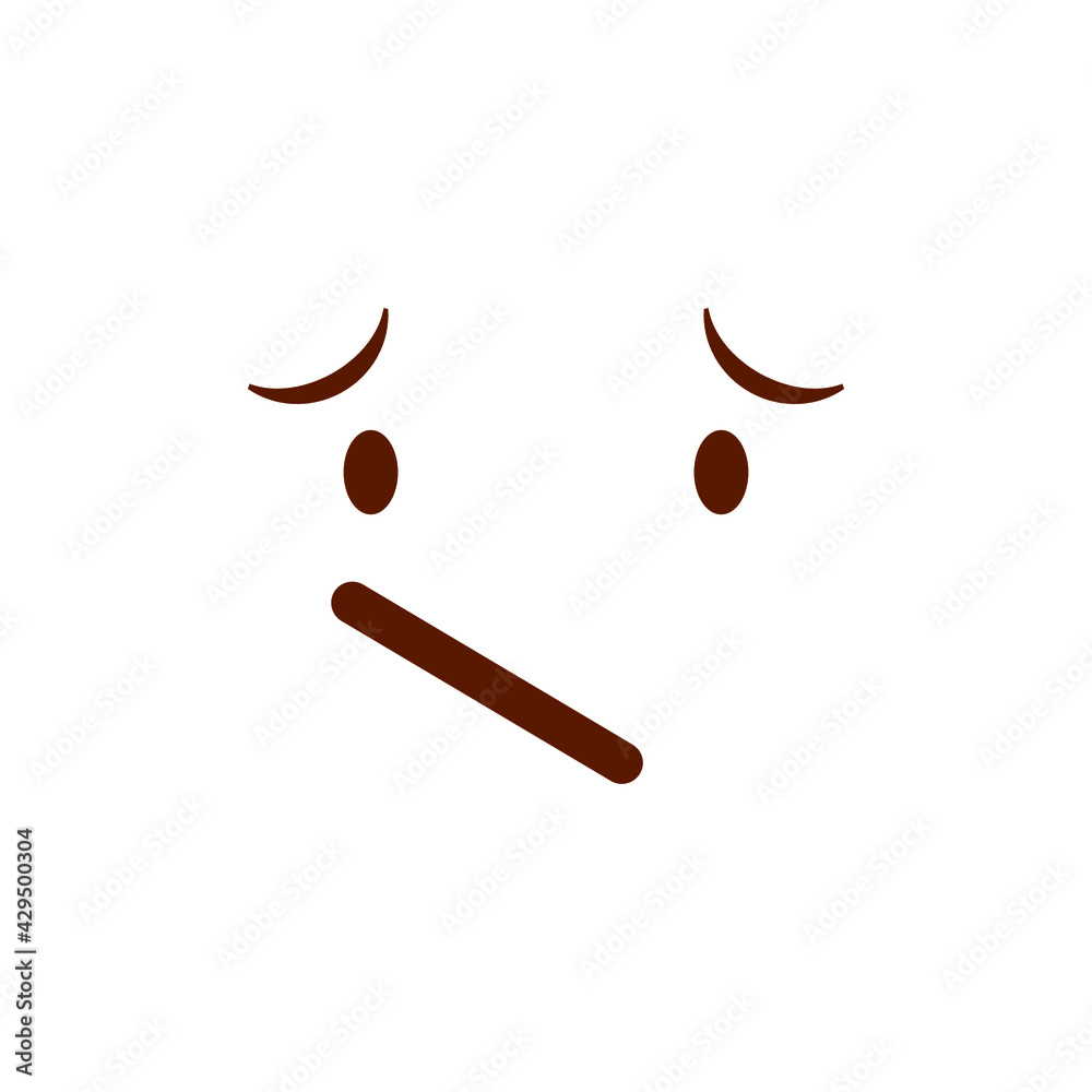 Cute social media confused face emoji on a white background. Royalty ...