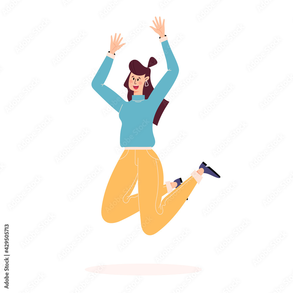 Happy Person Jumping Clipart