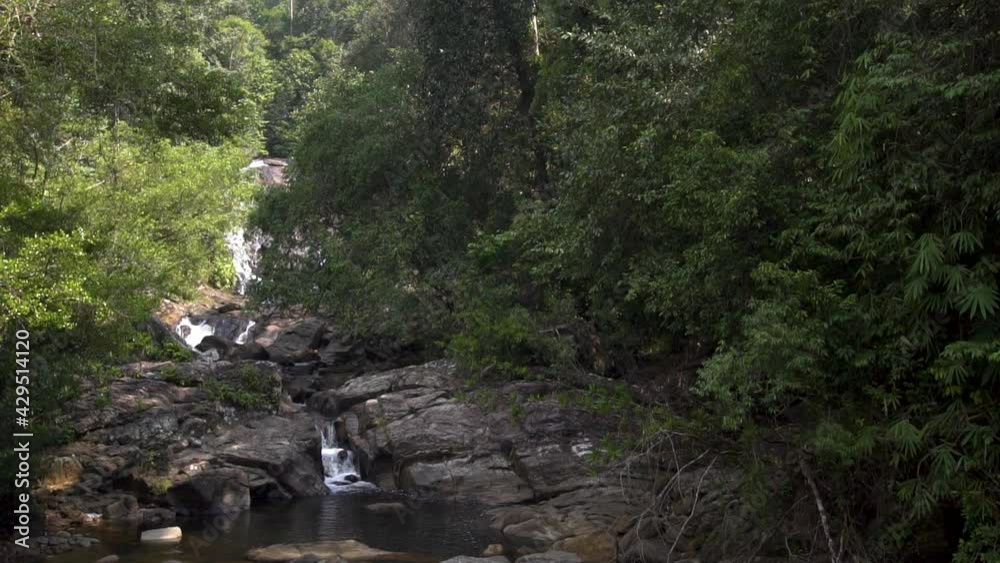 Video Stock Picturesque waterfall in hinterland of Sri Lanka. streams ...