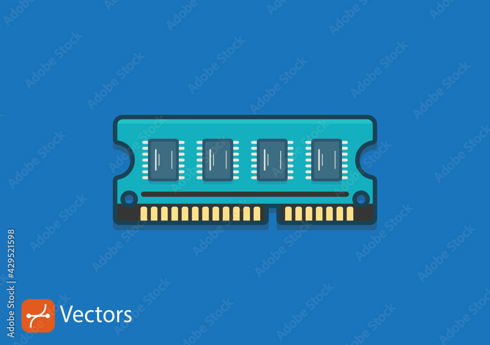 Linear ram memory icon from Electronic devices outline collection. Thin ...