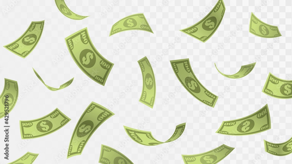 Falling hundred dollar bills, rain of money Stock Vector | Adobe Stock Falling hundred dollar bills, rain of money Stock Vector | Adobe Stock