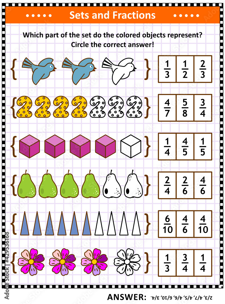 Math puzzle or worksheet for schoolchildren and adults with pictorial ...