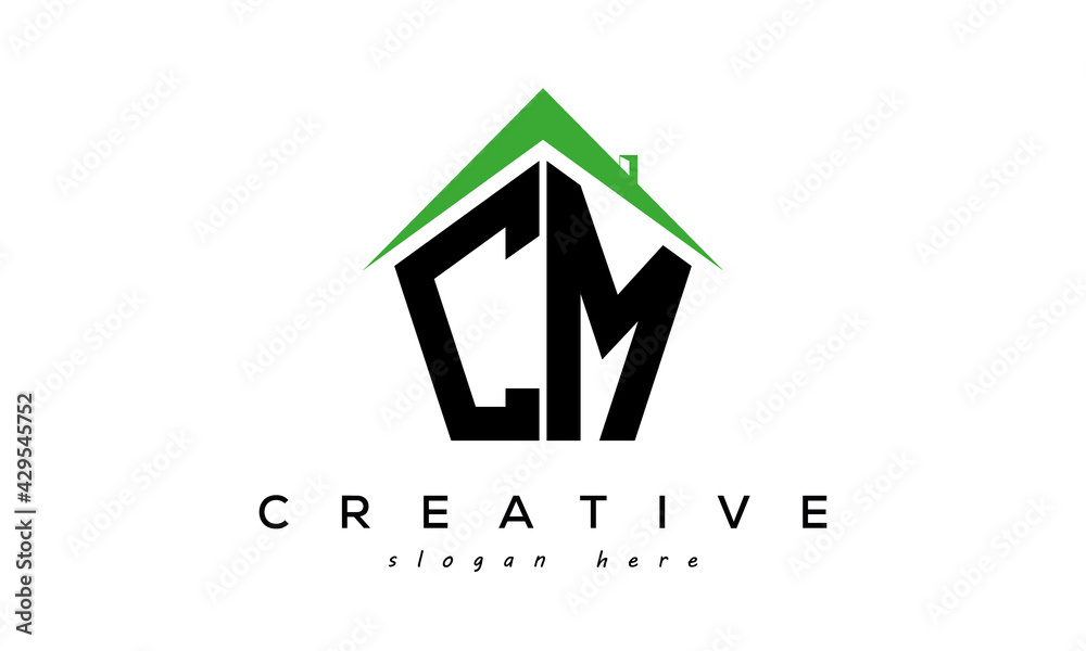 initial CM letter real estate house logo vector Stock Vector | Adobe Stock