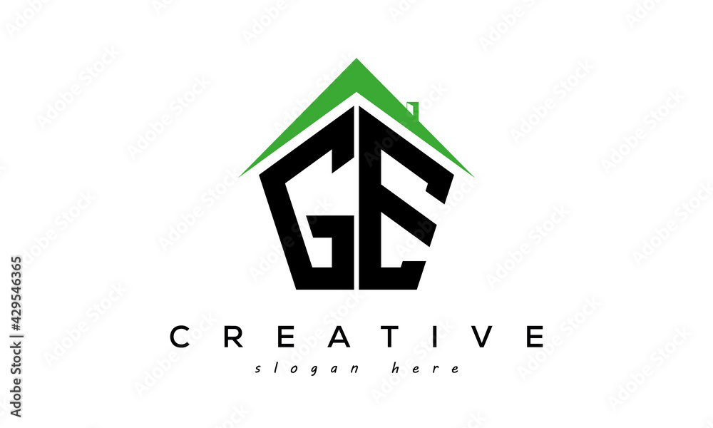 initial GE letter real estate house logo vector Stock Vector | Adobe Stock