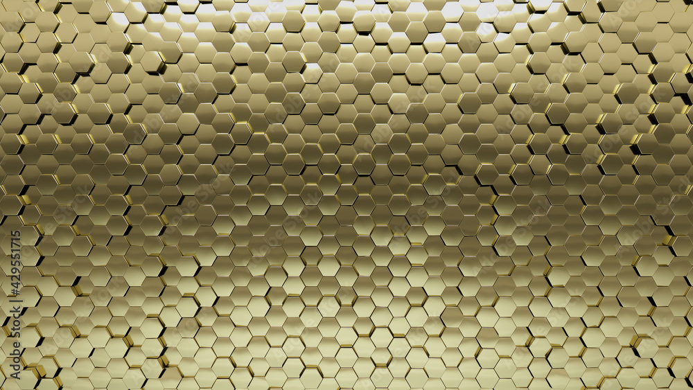 3D, Hexagonal Wall background with tiles. Luxurious, tile Wallpaper ...
