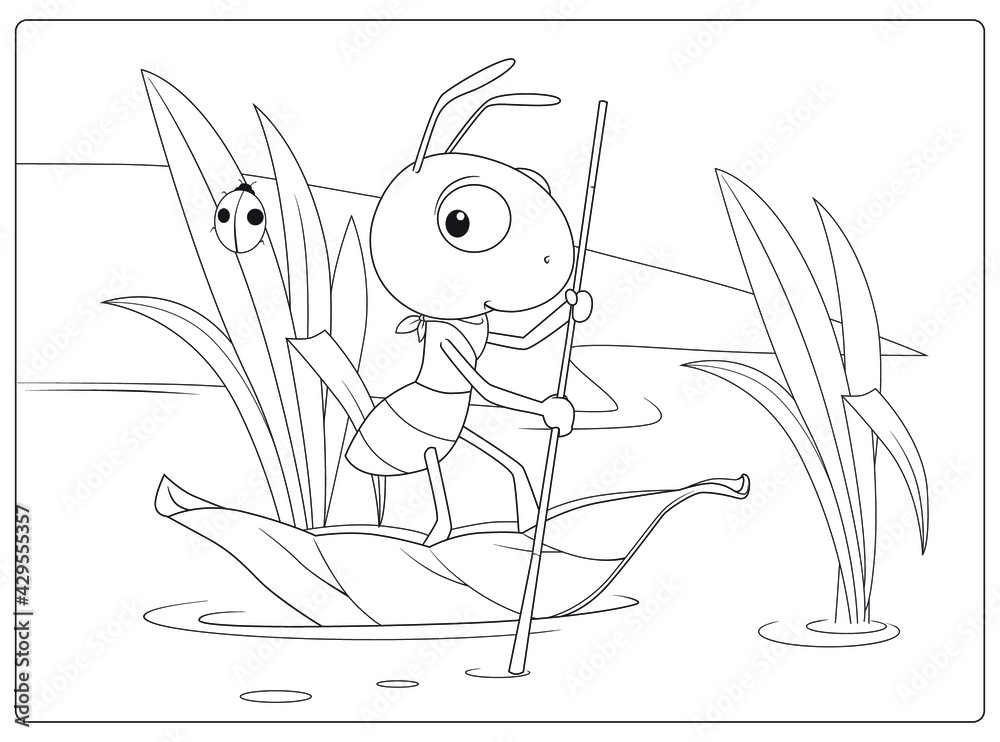 coloring pages for children andventure ant ,illustration vector best ...