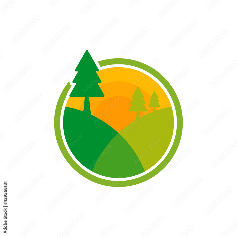 Nature Landscape logo design vector illustration, Creative Nature ...