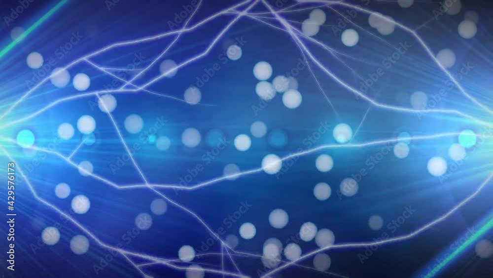 Computer generated animation of multiple static like energy rays moving ...