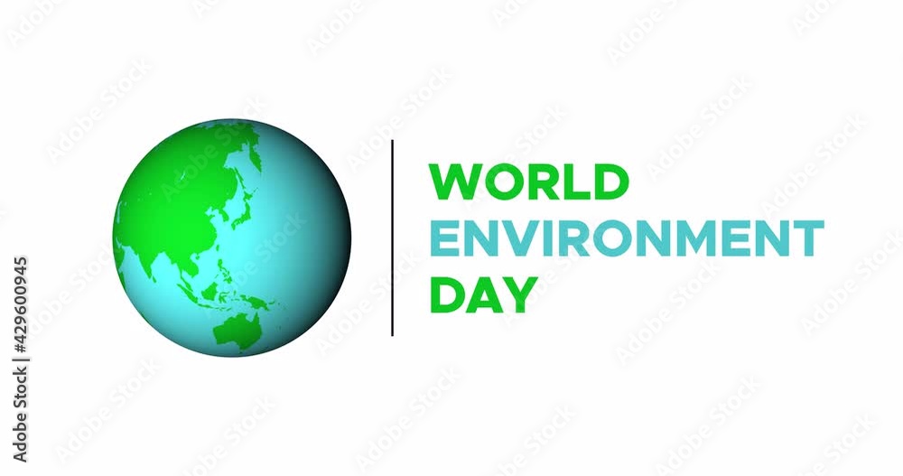 World Environment Day Greeting Animated Text with 3D Rotating Planet ...