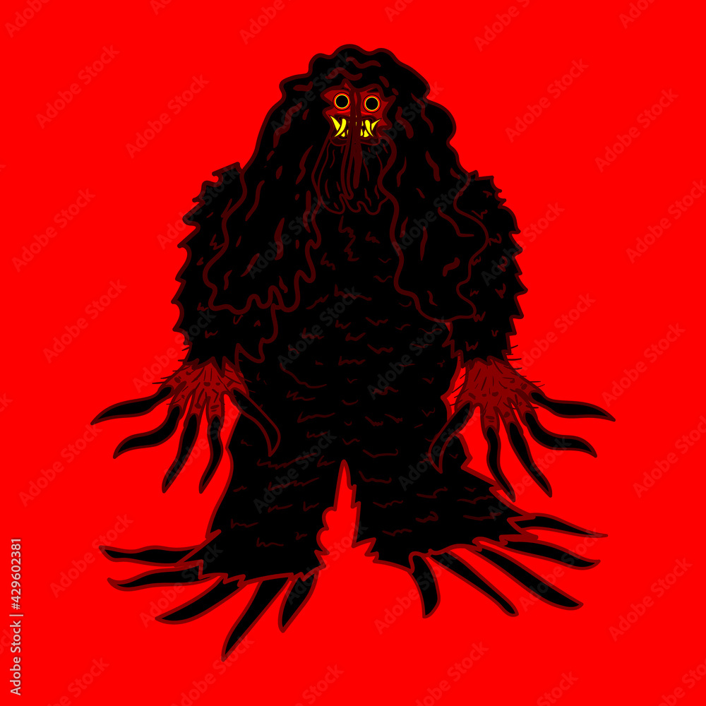 Genderuwo vector. Indonesian traditional ghost. Indonesian urban legend ...
