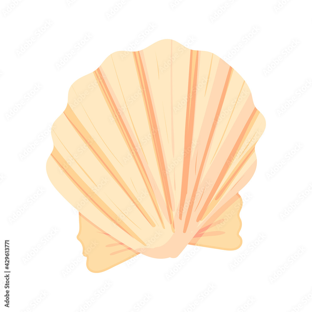 Conch flat cartoon vector Illustration isolated on white background ...