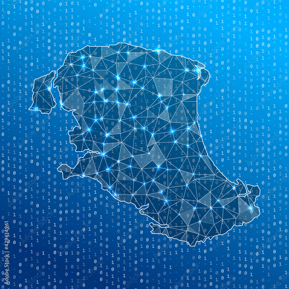 Network map of Parrot Cay. Island digital connections map. Technology ...