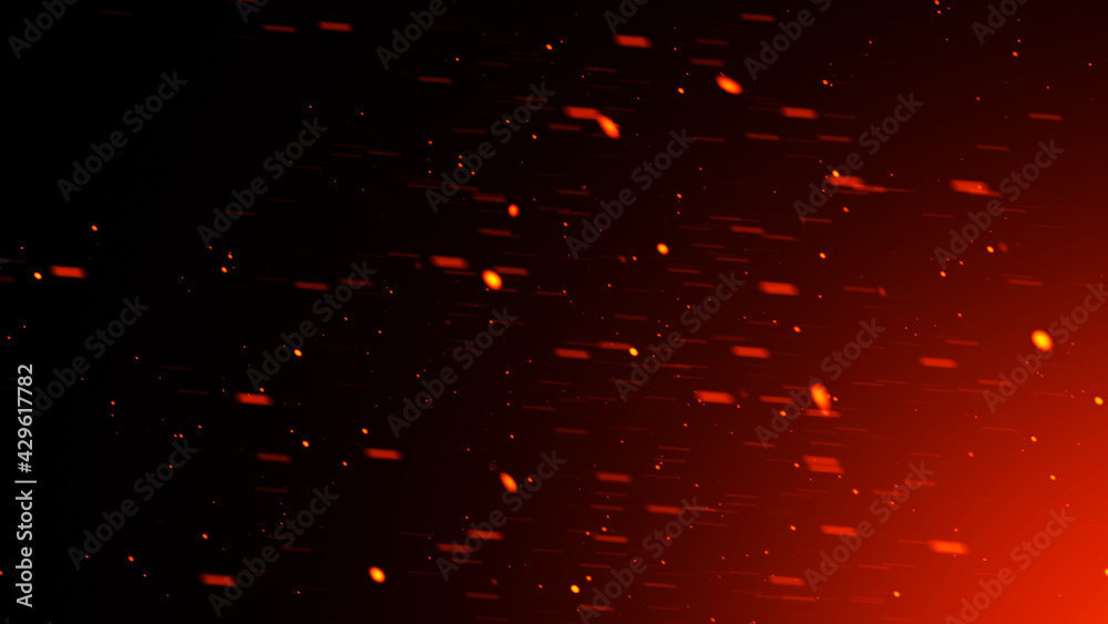 Perfect fire particles embers sparks on isolated black background ...
