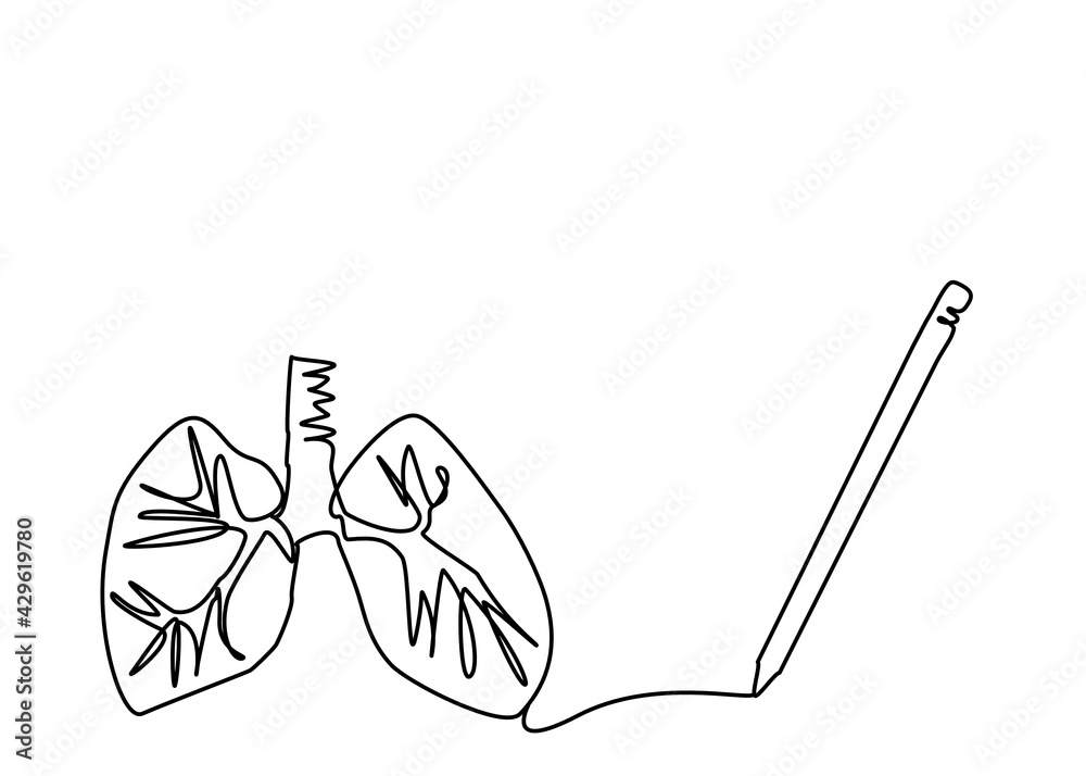Line art,doodle of anatomy lung pulmonary alveoli and pen isolate on ...