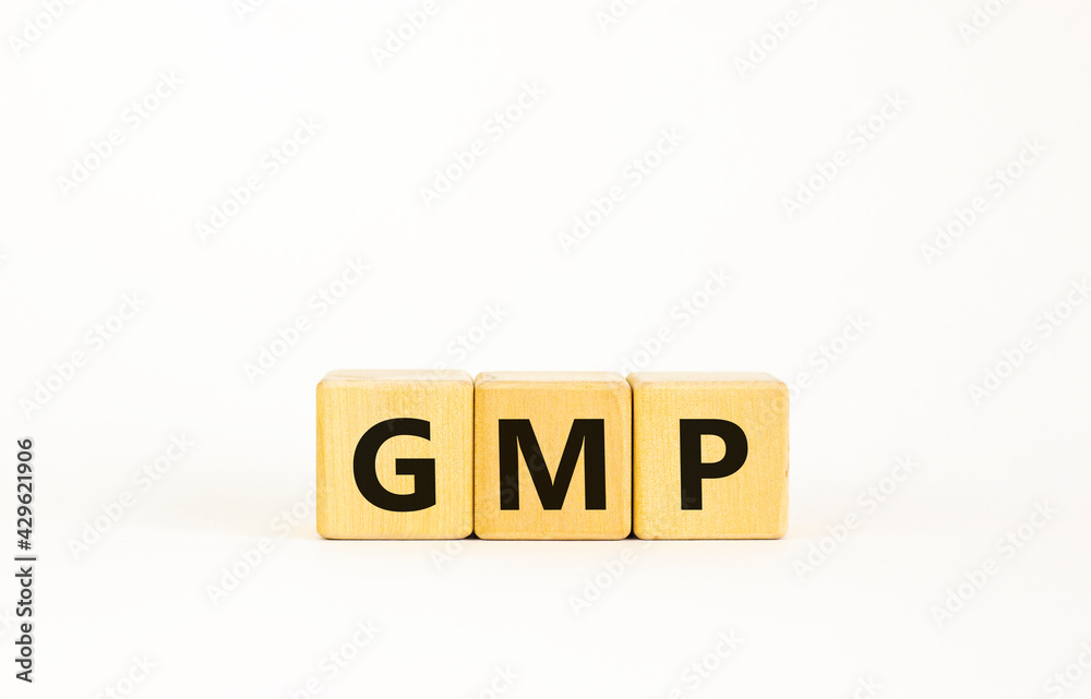 GMP, good manufacturing practice symbol. Concept words 'GMP, good ...