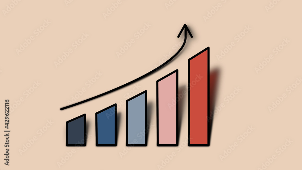 Infographic diagram inclining trend bar chart,illustration can be used ...