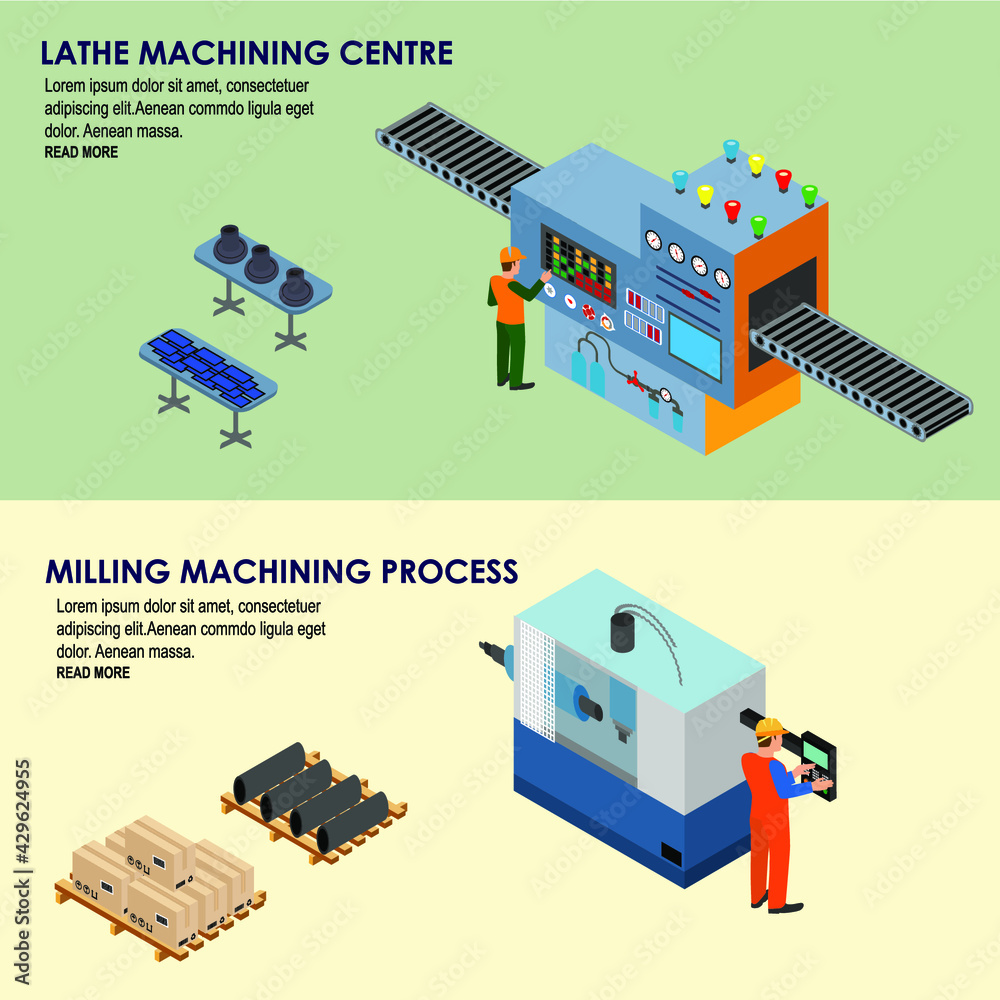 Automated factory assembly line with robotic arm and conveyor belt ...