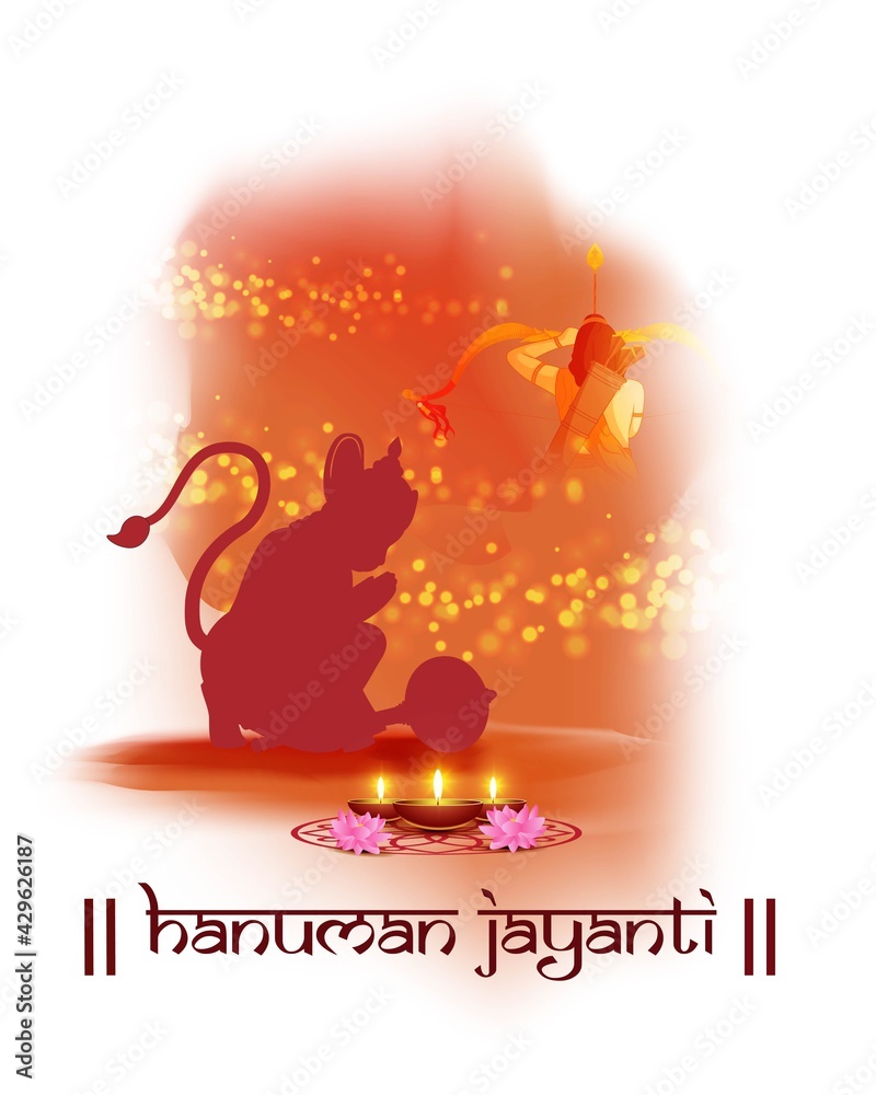 Vetor de Vector illustration concept of Hanuman Jayanti with Gada ...