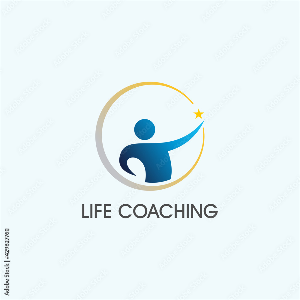 simple life coaching logo design personality training and development ...
