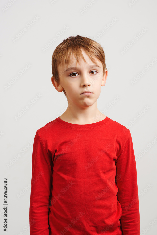 Little Boy Standing Sad