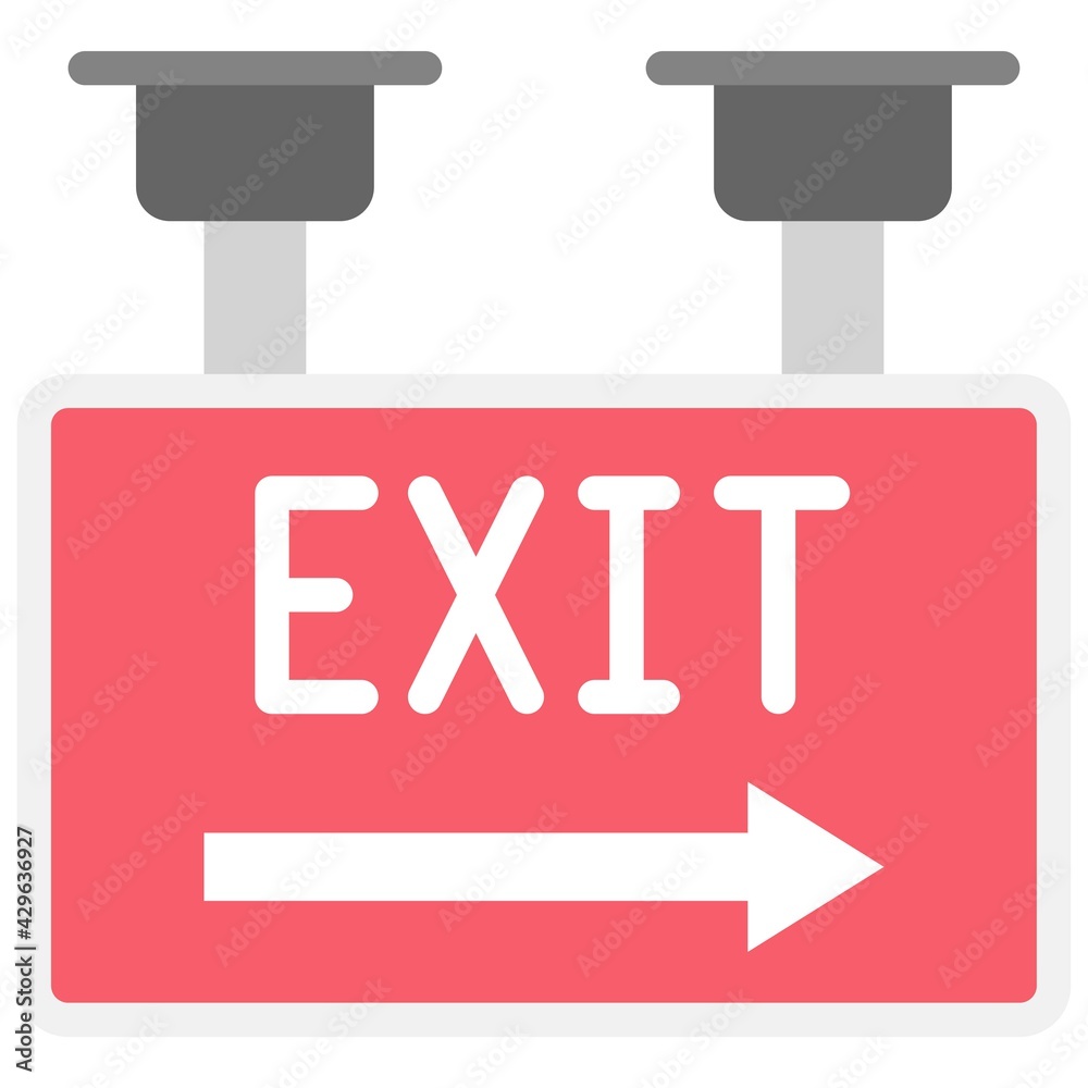 Exit sign icon, Supermarket and Shopping mall related vector Stock ...