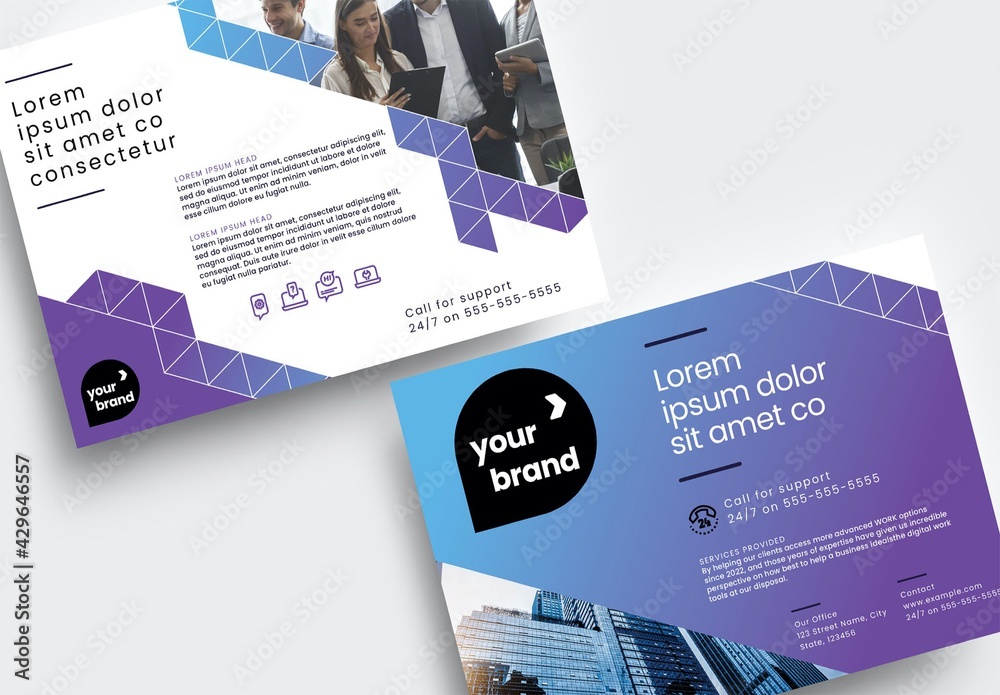 Business Poster Flyer Banner for Investment Consultants A5 with Blue ...