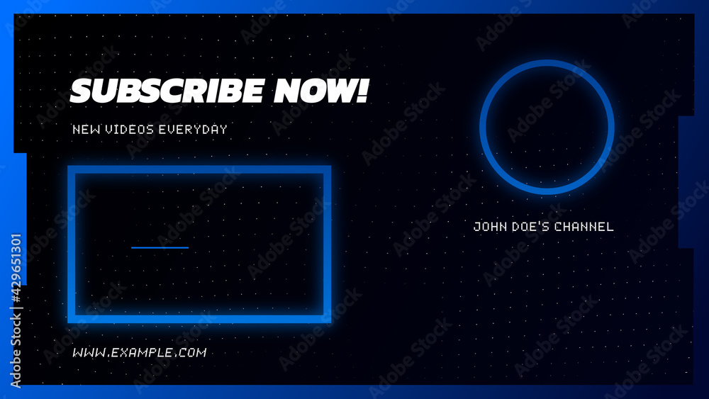 Slick Gaming Streamer End Cards Stock Template | Adobe Stock