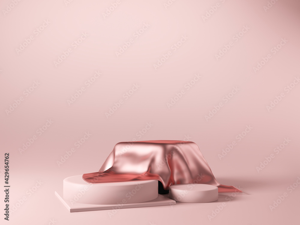 Abstract Pink Color Geometric Shape, Modern box and Fabric Mockup ...