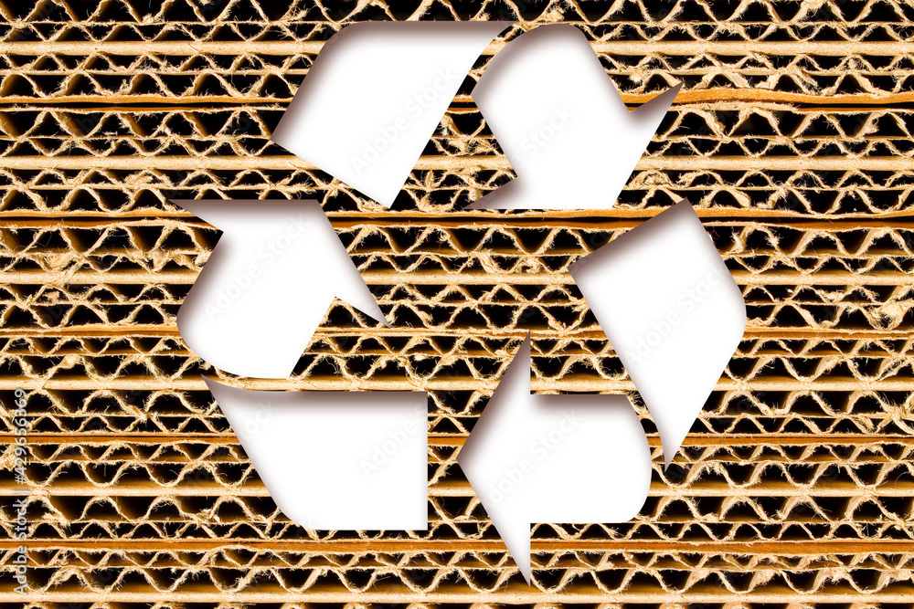 Recovery and recycling of cardboard - concept background with ...