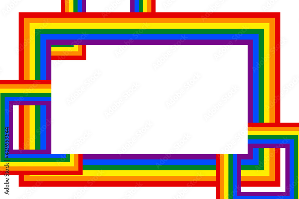Flag LGBT icons, squared frame. Template border, vector illustration ...