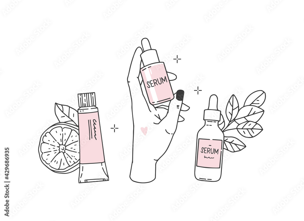 Set of vector illustrations in a minimalistic style. Modern outline ...