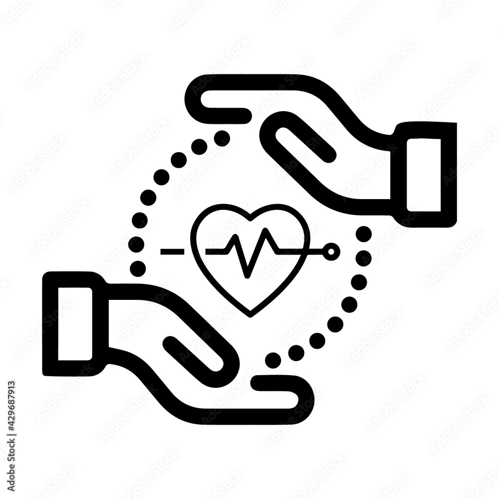 Heartbeat cardiac helth Icons Stock Vector | Adobe Stock