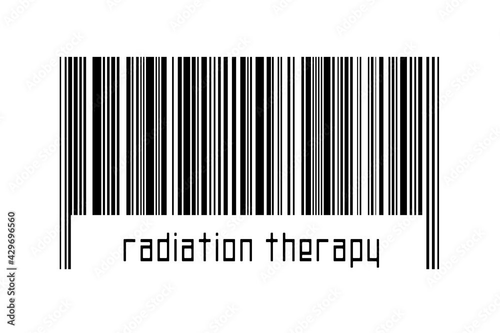 Digitalization concept. Barcode of black horizontal lines with ...