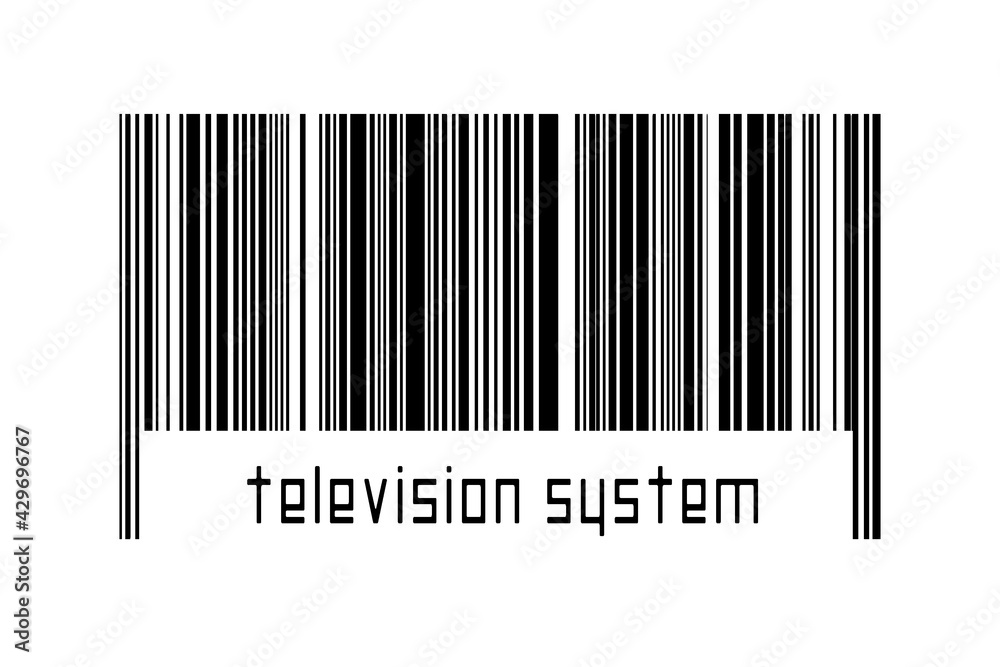 Digitalization concept. Barcode of black horizontal lines with ...