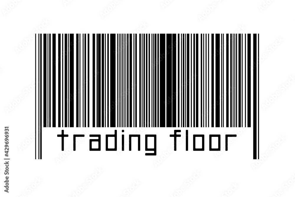 Digitalization concept. Barcode of black horizontal lines with ...