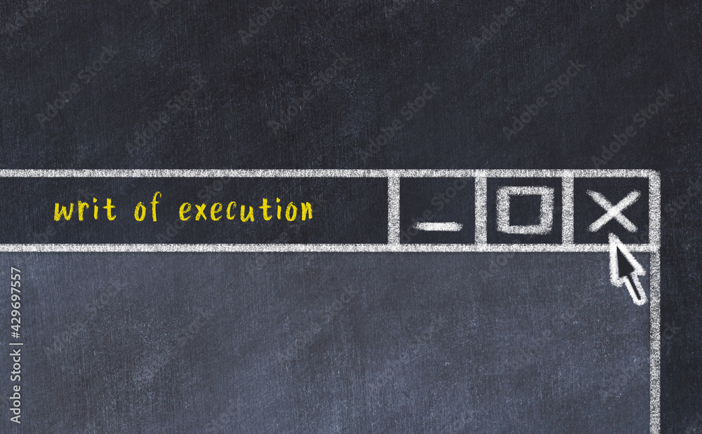 Concept of dealing with problem. Chalk drawing of closing browser ...