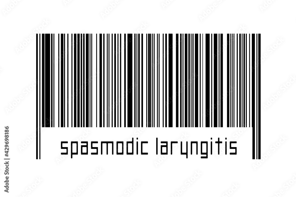 Barcode on white background with inscription spasmodic laryngitis below ...