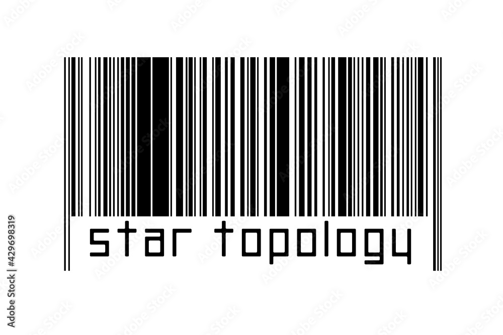 Digitalization concept. Barcode of black horizontal lines with ...