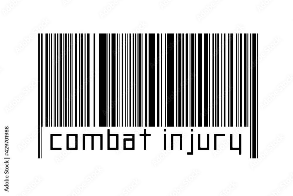 Digitalization concept. Barcode of black horizontal lines with ...