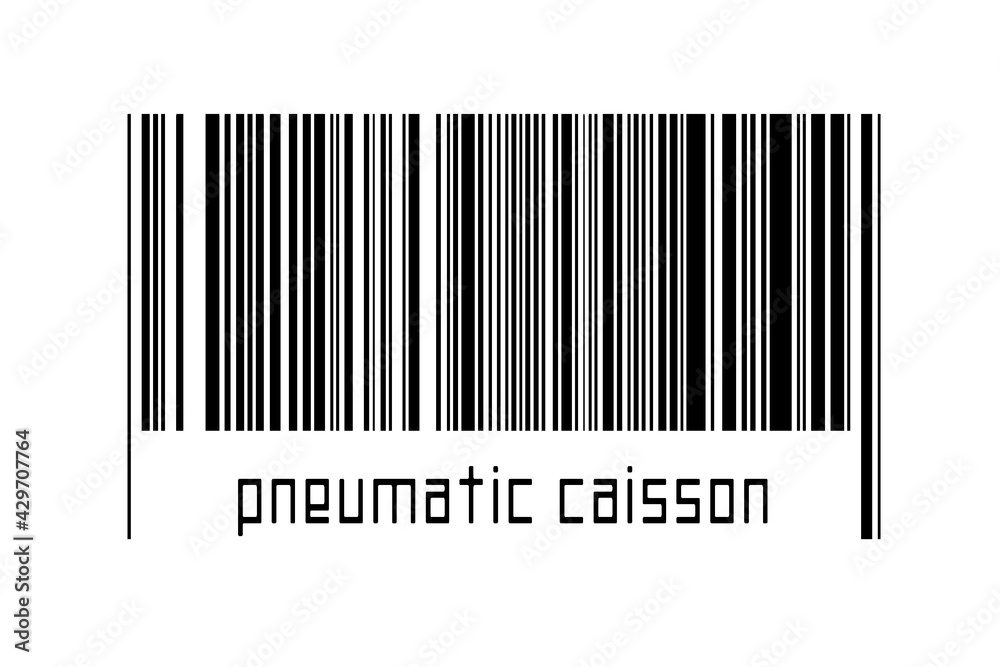 Digitalization concept. Barcode of black horizontal lines with ...