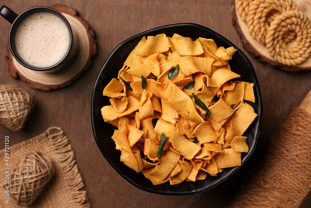 Spicy pakkavada , ribbon pakoda rice gram flour savoury, popular deep ...