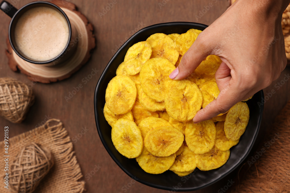 banana chips, popular Kerala snack deep fried in coconut oil ...