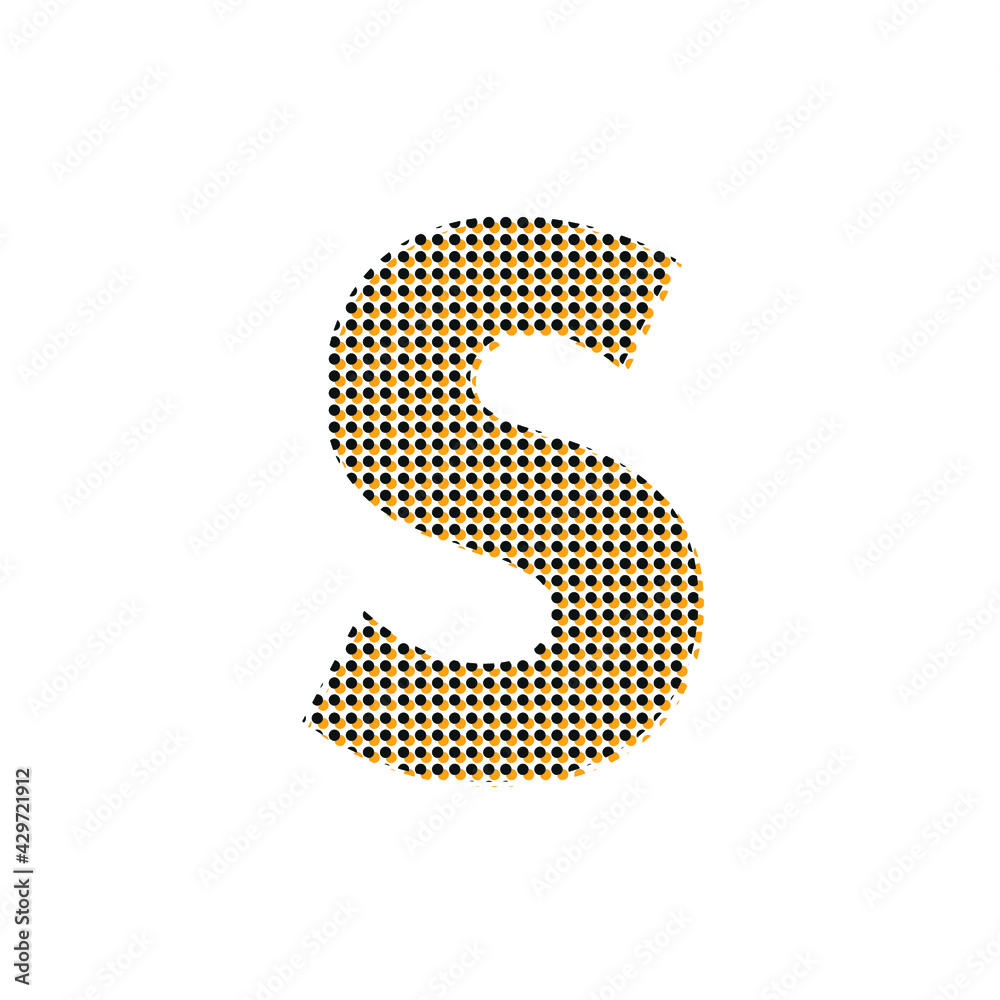 symbol letter S, capital letter, with dots texture for fancy and fancy ...