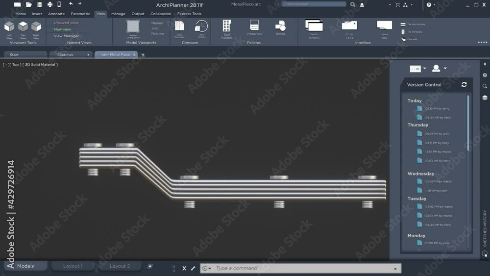 User software interface CAD HUD of Metallic model object from ...