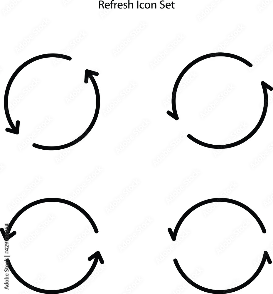 Vetor do Stock: refresh icon set isolated on white background. refresh ...