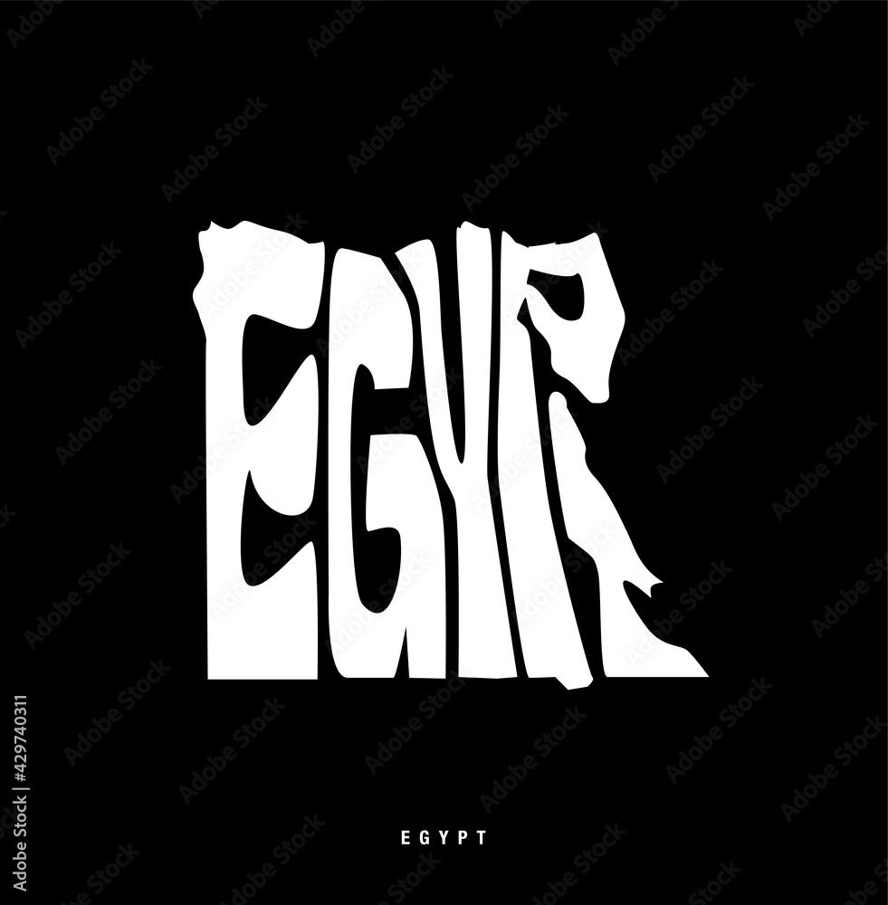 Egypt Map lettering in English. Egypt typography map. Stock Vector ...