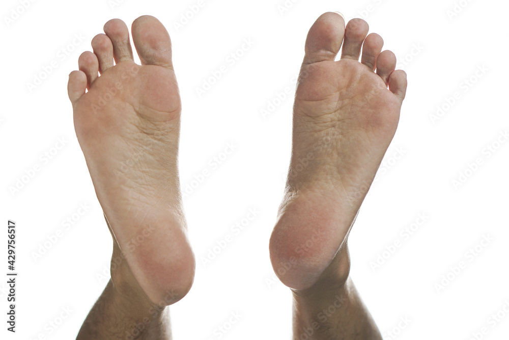 Human Soles of the feet isolated on White Background. Stock Photo ...