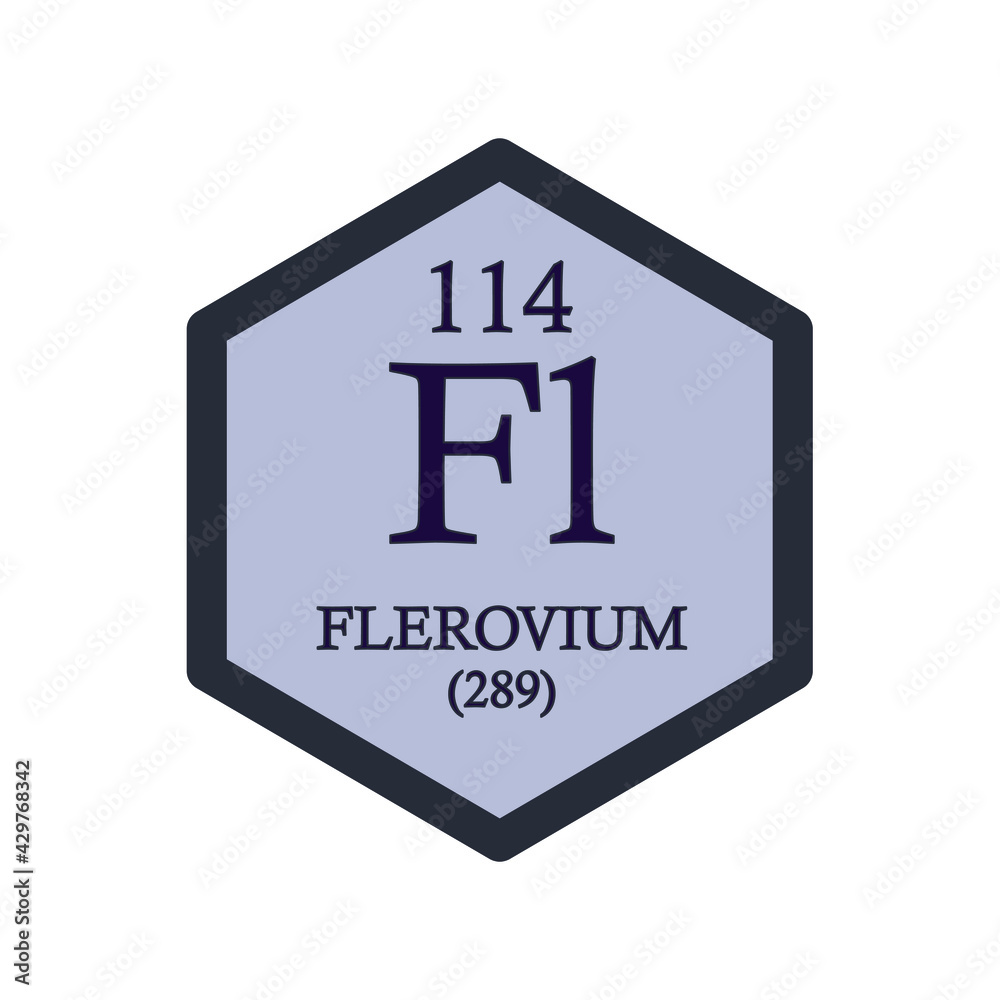 Fl Flerovium Chemical Element Periodic Table. Hexagon vector ...