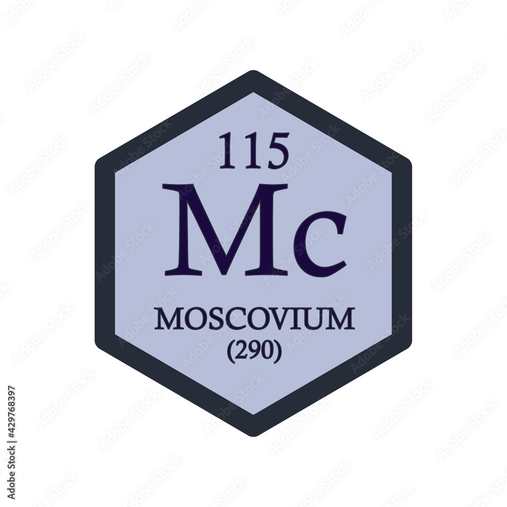 Mc Moscovium Chemical Element Periodic Table. Hexagon vector ...
