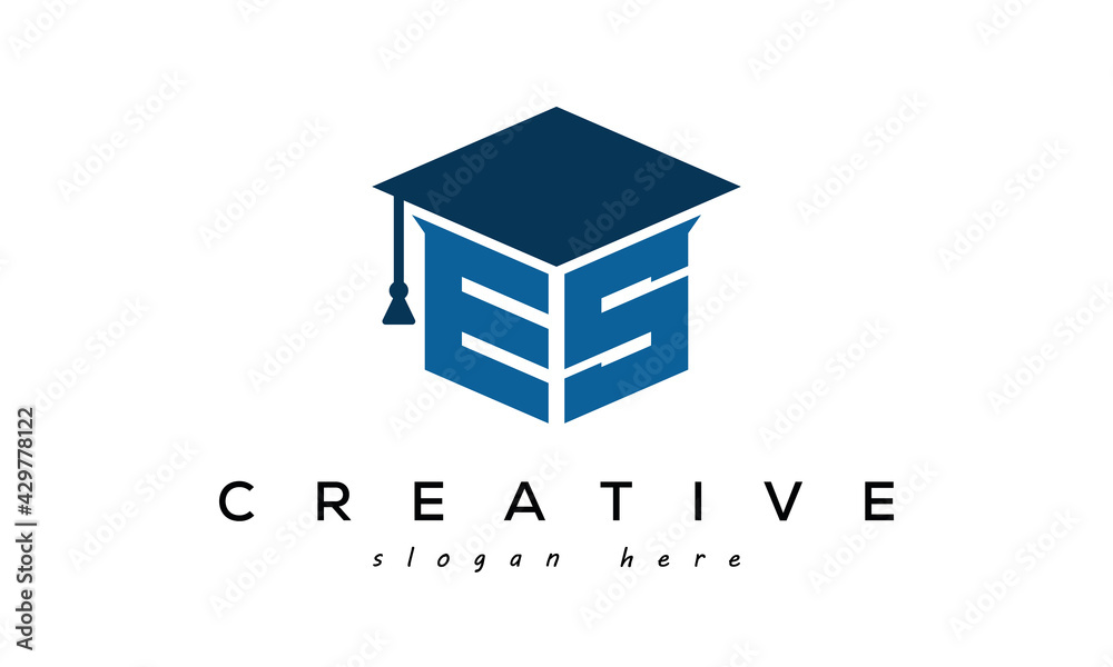 Letter ES Creative Education and Learning logo and icon design Stock ...